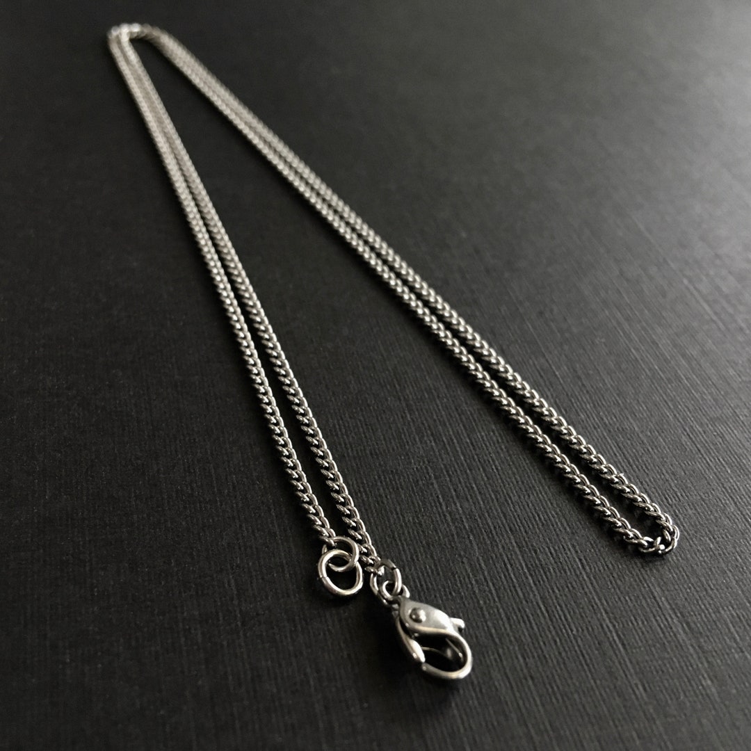 Womens 16 Titanium Curb Chain . Lead Nickel Free Hypoallergenic . 1.8 ...