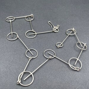 Handmade 22 Chain . INTERSECTED CIRCLE Necklace Silver Links . 22 Inch ...