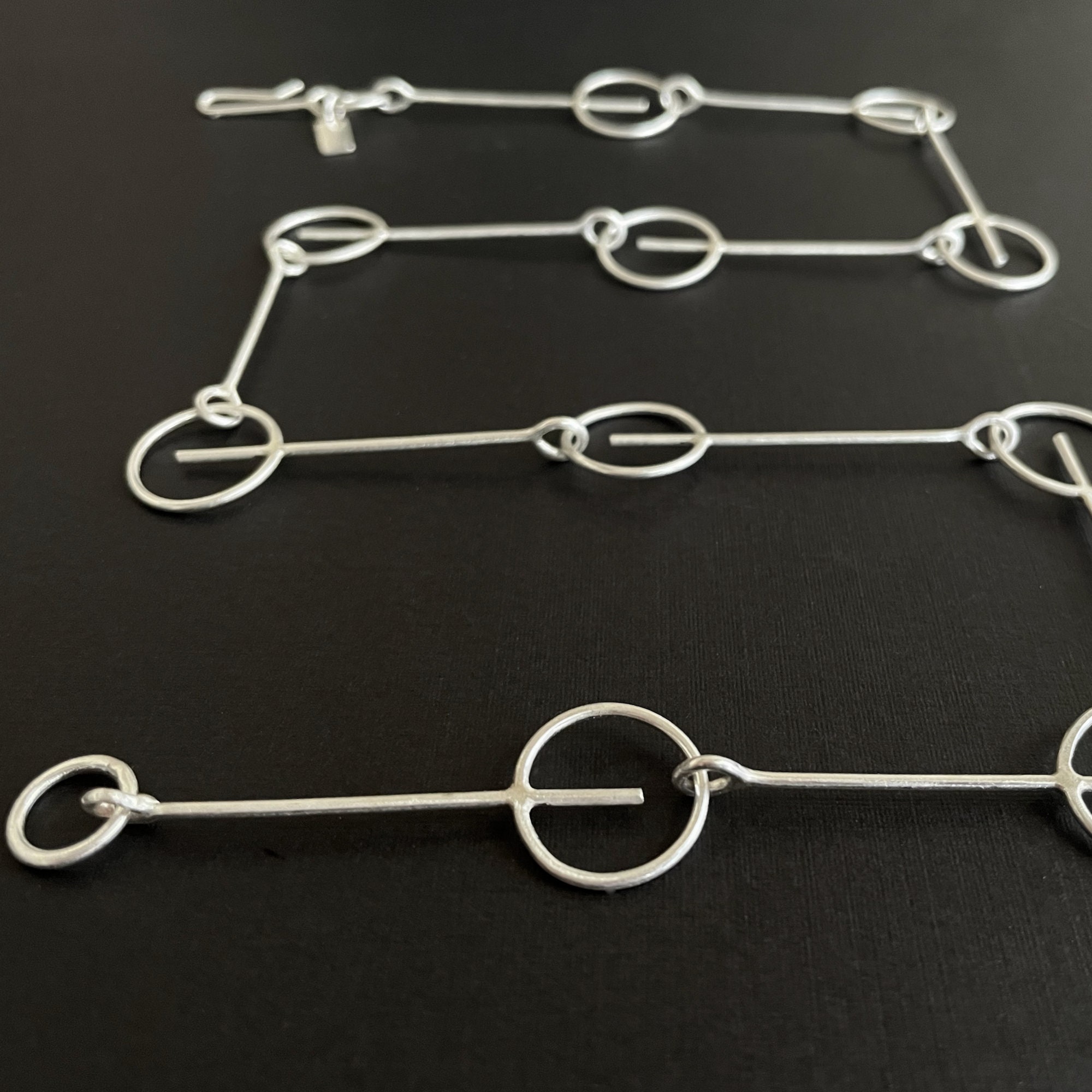 Handmade 22 Chain . INTERSECTED CIRCLE Necklace Silver - Etsy