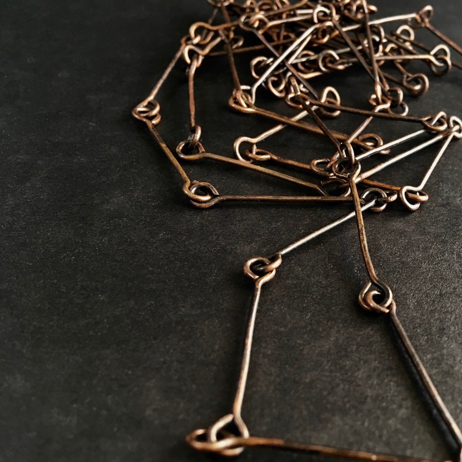 COPPER Necklace . Handmade Copper Chain Link Necklace . Rustic - Etsy