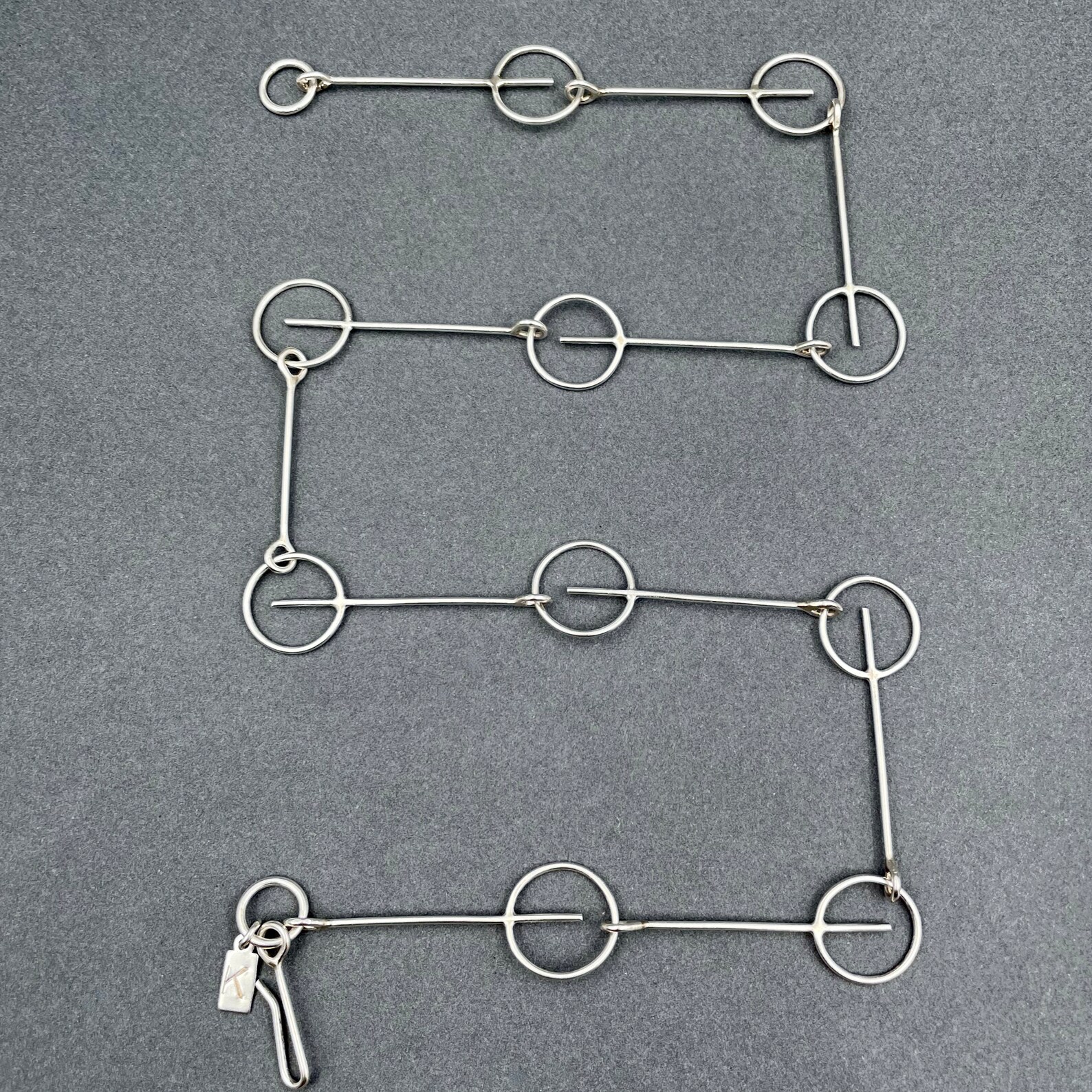 Handmade 22 Chain . INTERSECTED CIRCLE Necklace Silver - Etsy