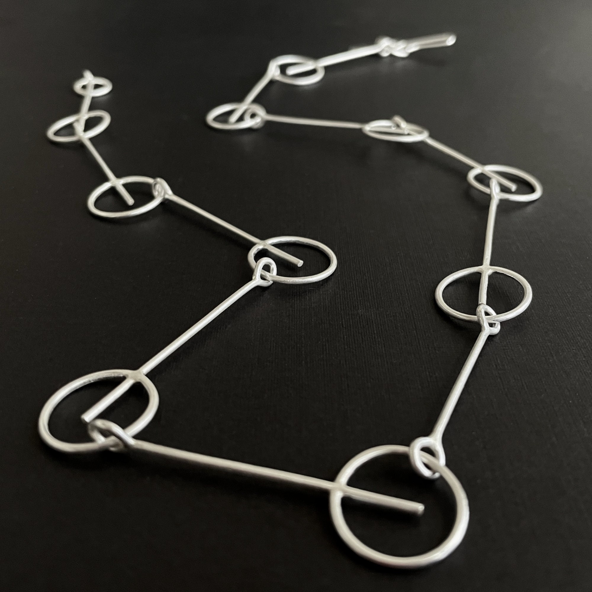 Handmade 22 Chain . INTERSECTED CIRCLE Necklace Silver - Etsy