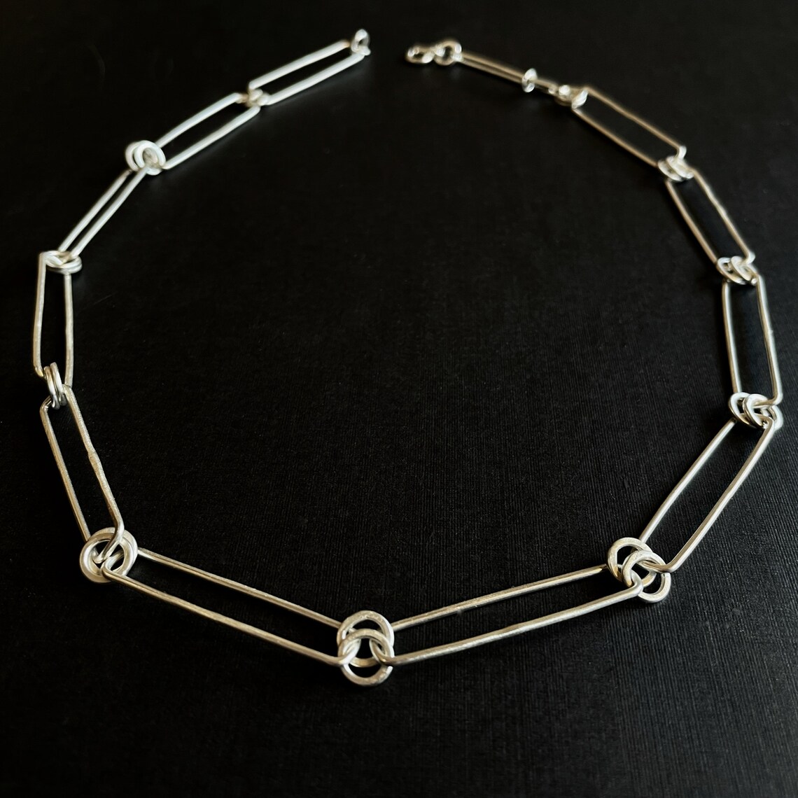 RECTANGLE LINKS 20" Chain . Handmade Silver Chain Necklace . Simple ...