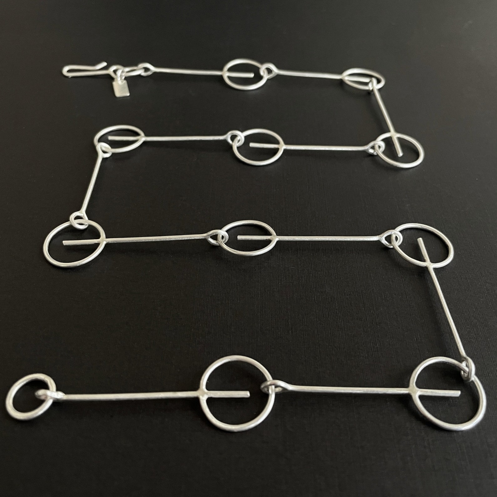 Handmade 22 Chain . INTERSECTED CIRCLE Necklace Silver - Etsy