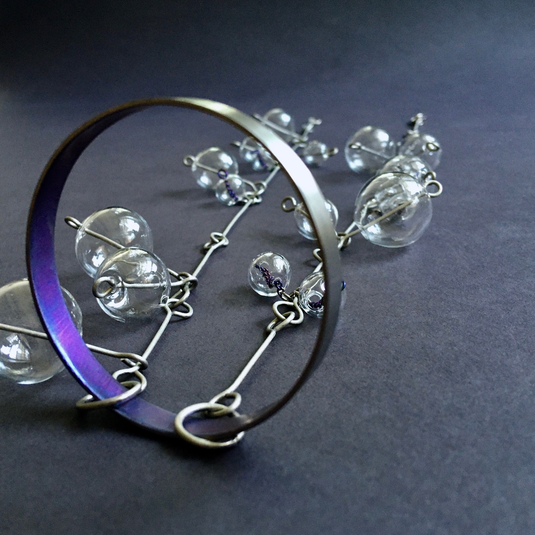 BUBBLE CHAIN . One of a Kind . Handmade 26 Inch Titanium Chain - Etsy