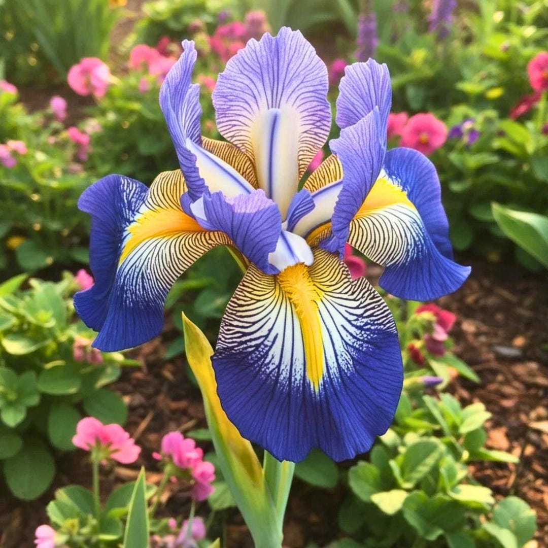 50 Bearded Iris Seeds • Blue, White, Yellow Ornamental Garden Flowers ...