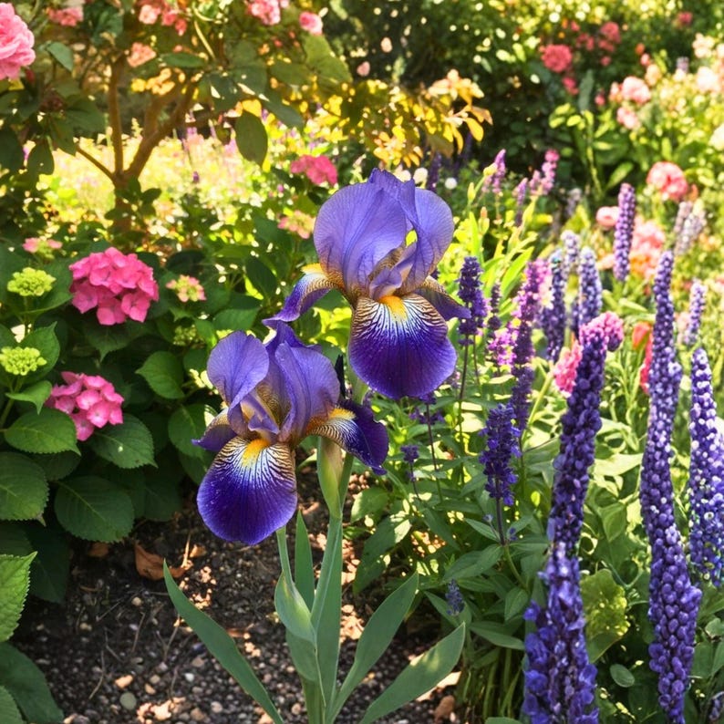 50 Bearded Iris Seeds • Blue, White, Yellow Ornamental Garden Flowers ...