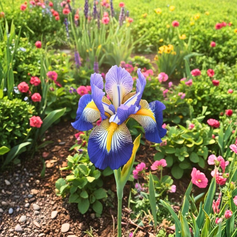 50 Bearded Iris Seeds • Blue, White, Yellow Ornamental Garden Flowers ...