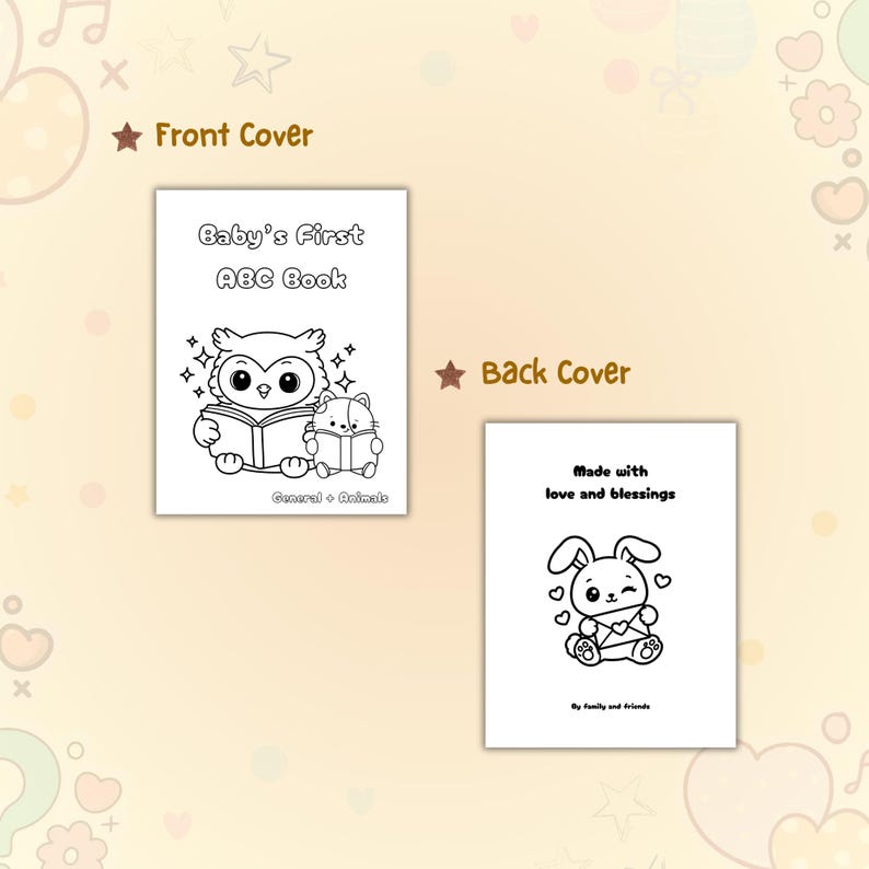 Baby Shower ABC Coloring Book, Animal Alphabet Activity Pages ...