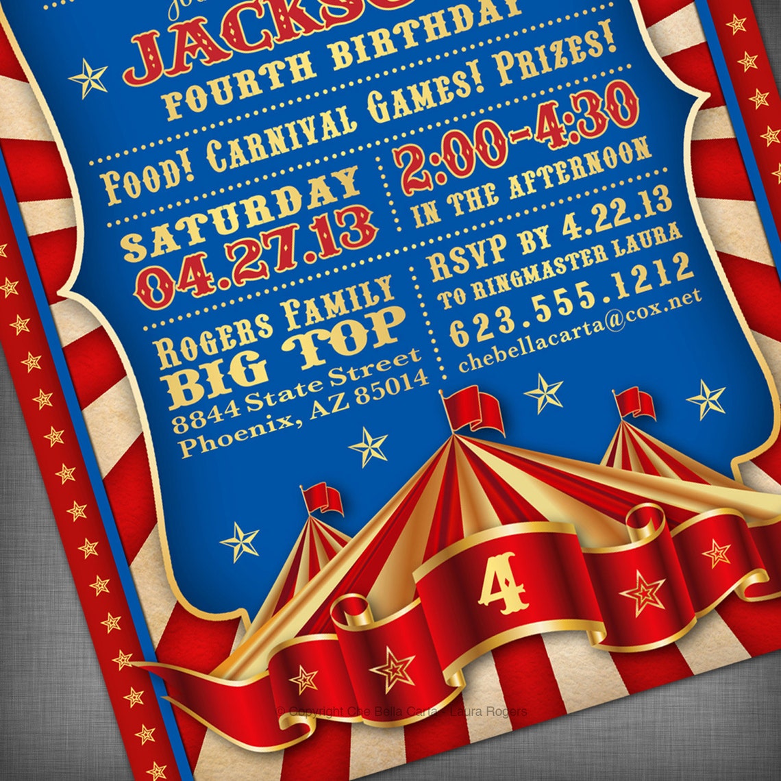 Circus Carnival Customized Printable Invitation - Etsy