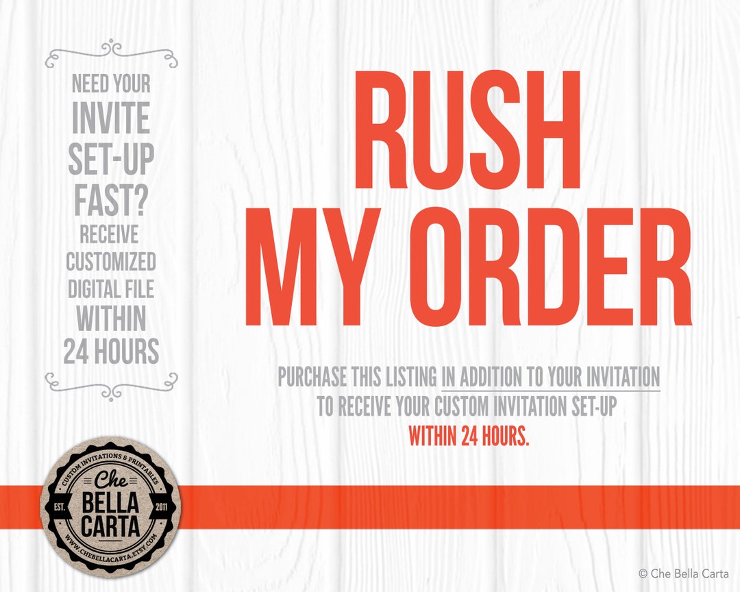 RUSH My Order ADD-ON to Invitation Set-up - Etsy