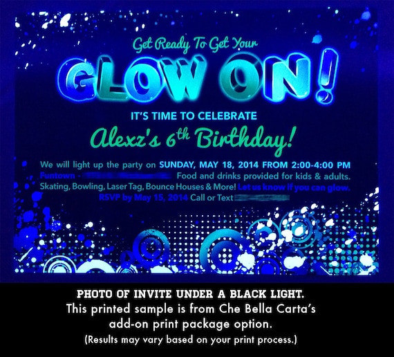 Riddles Black Light Party Invitation