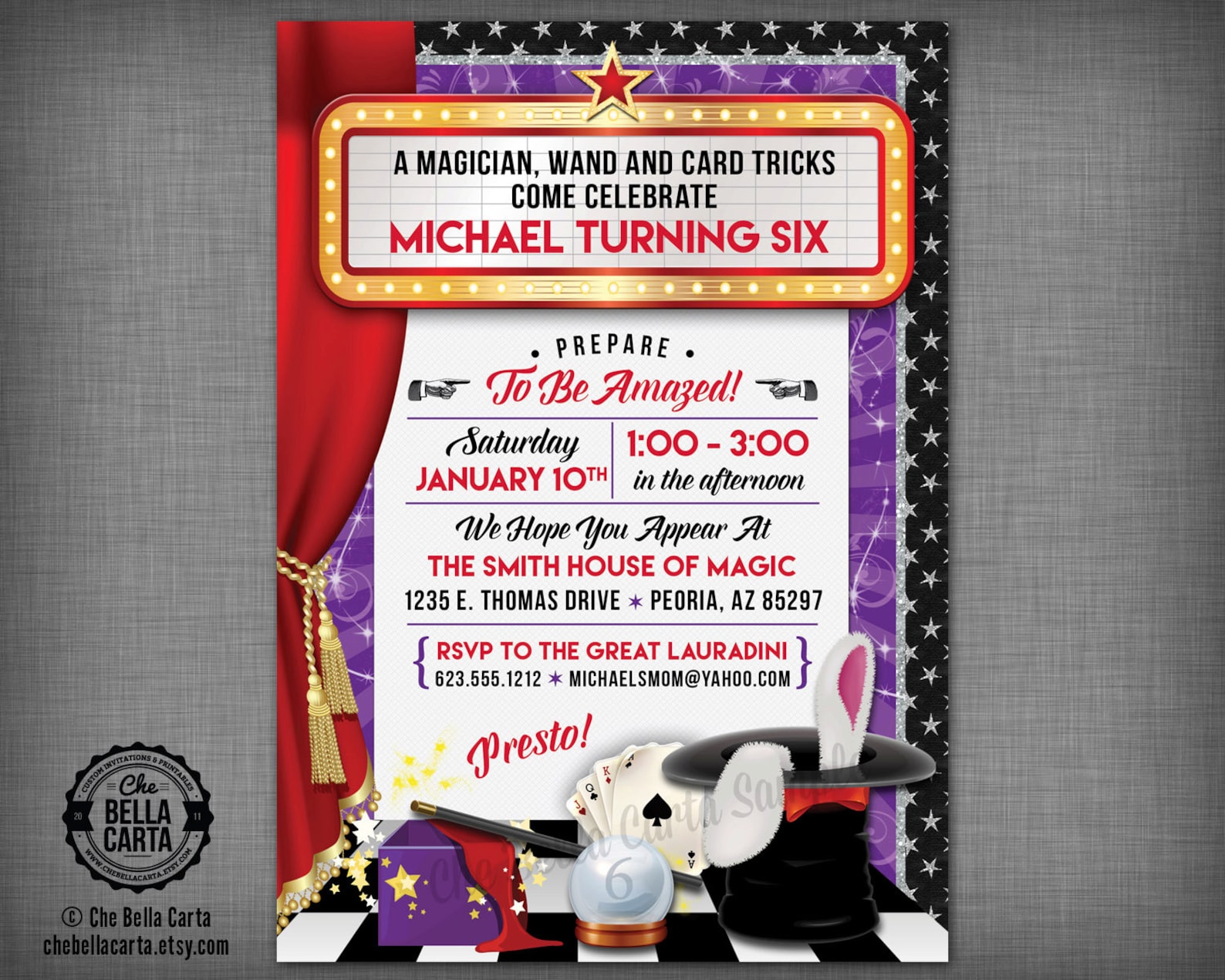 Magic Themed Customized Printable Invitation - Etsy