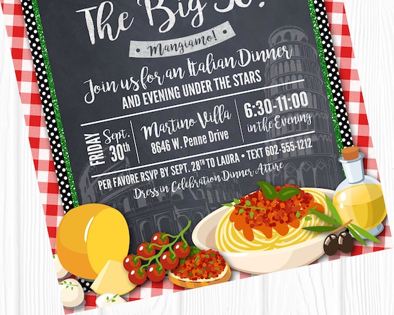 Italian Dinner Party Invitations