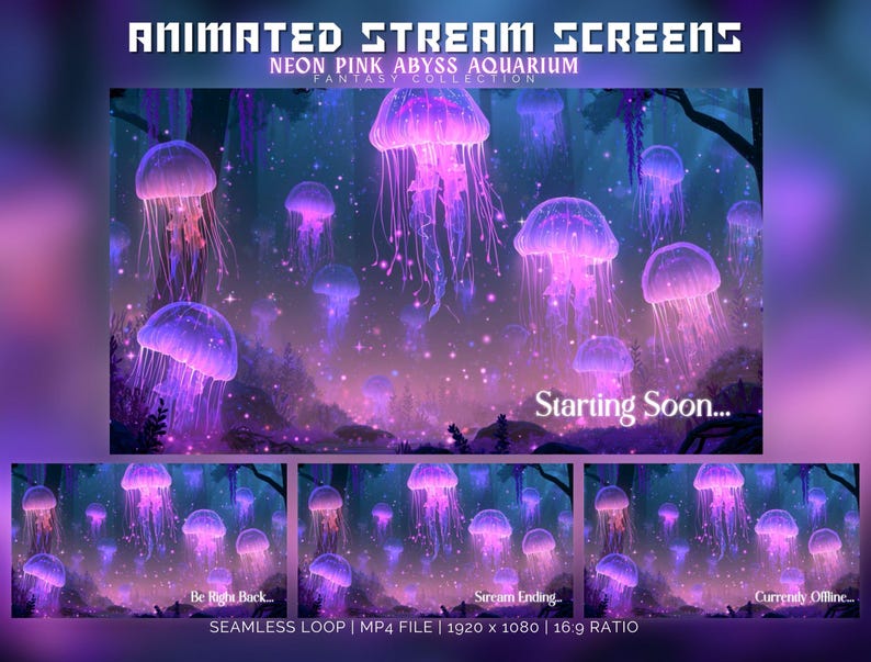 Pink Stream Screen Twitch Animated Stream Screen Overlay Anime ...