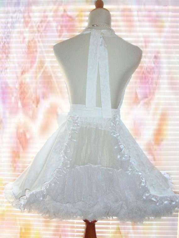 Bridal Apron White Retro Apron Classy Little White Apron - Etsy