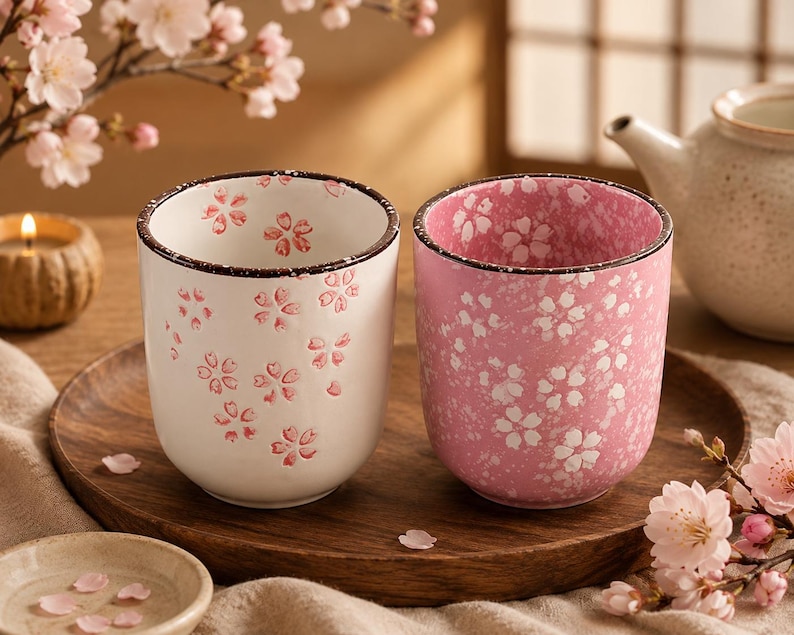 Japanese Sakura Tea Cup Set - Etsy UK