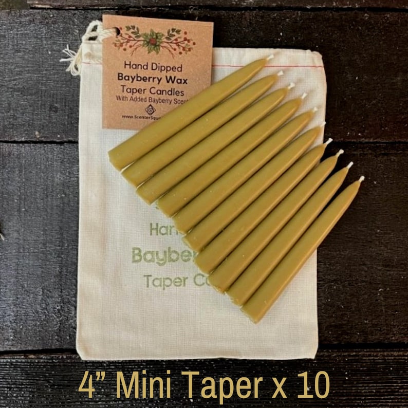 MINI Tapers 10 Real Bayberry Wax Mini Tapers Favors Gift - Etsy