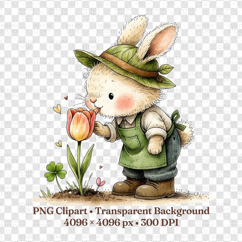 45 Watercolor Bunny Clipart Bundle | Whimsical Bunny Illustration Set ...