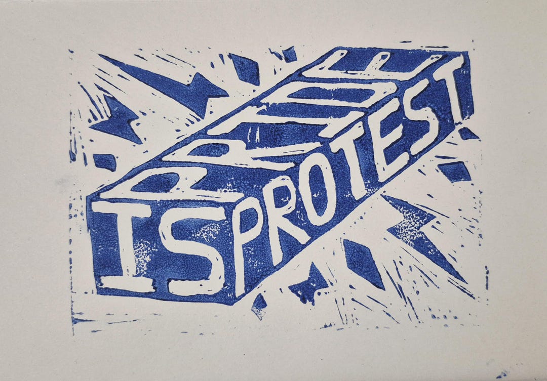 Protest Art Lino Print - Pride is Protest - Etsy