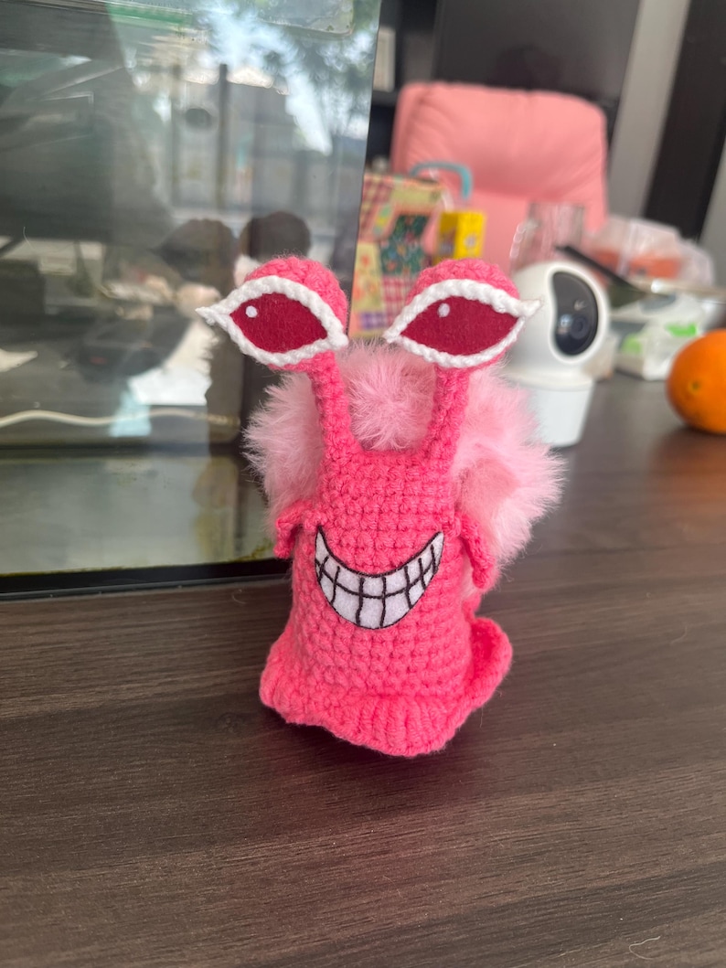 Pink Grinning Den Den Snail Crochet Doll | Amigurumi, Made to Order ...