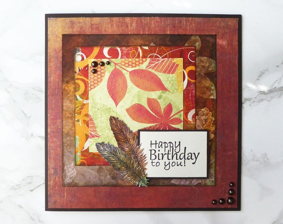 Fall Birthday Card Autumn Birthday Greeting Happy Birthday | Etsy