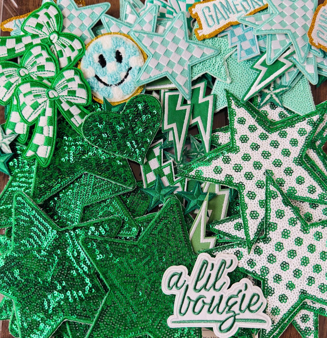 Green Iron on Patches, Bundle of Blue Patches, Filler Patches - Etsy