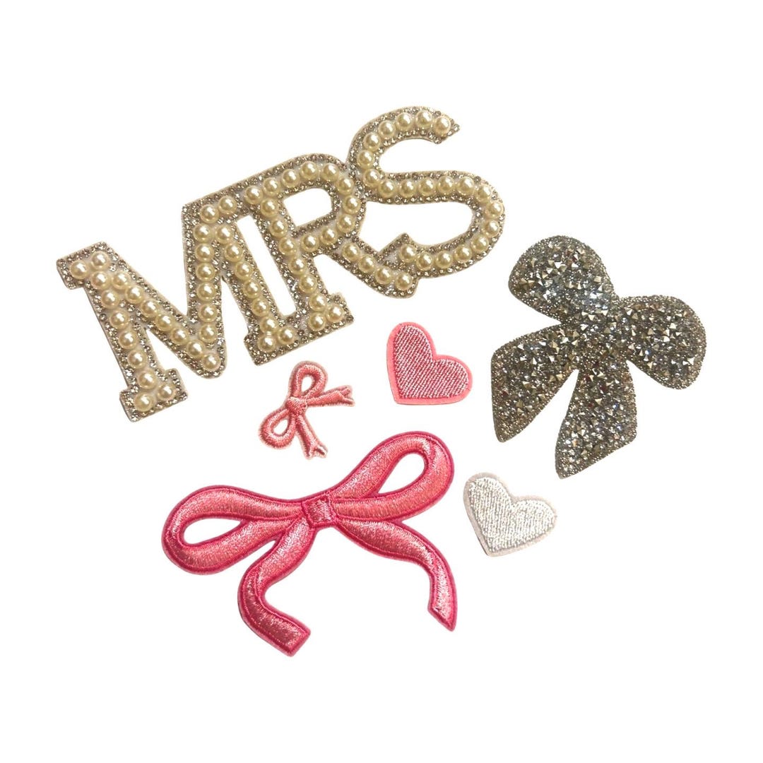 Iron on Patches, Bride Patches, Bridal Iron on Patches, MRS. Iron on ...