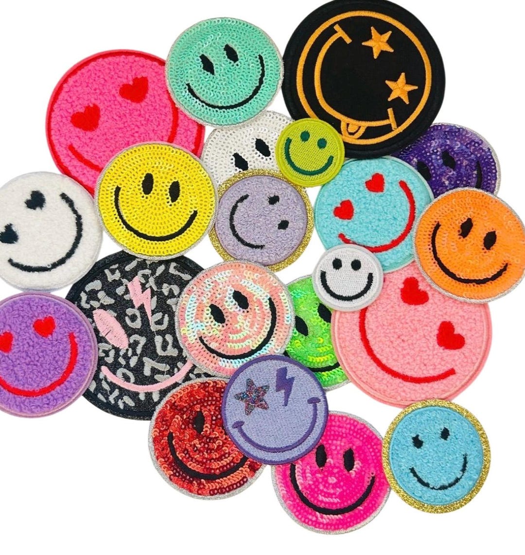 Iron on Patches for Hat Bar - Smiley Face Iron on Patches - Assorted Filler Patches - Trucker ...