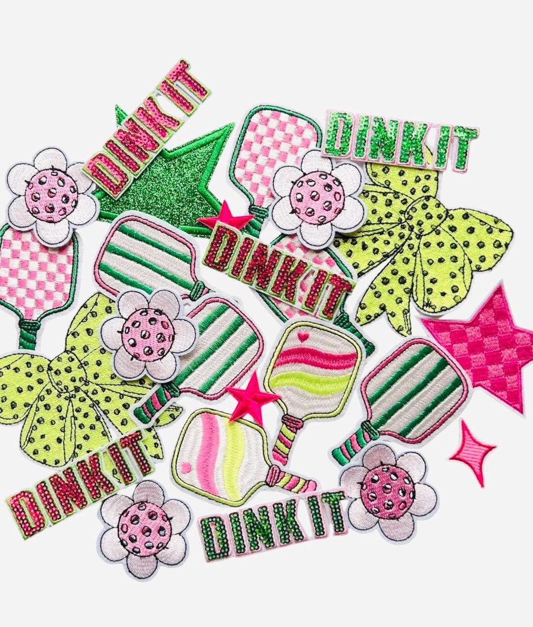 Iron on Bulk Patches - Embroidered Patches- Pickleball Patch - Dink It ...