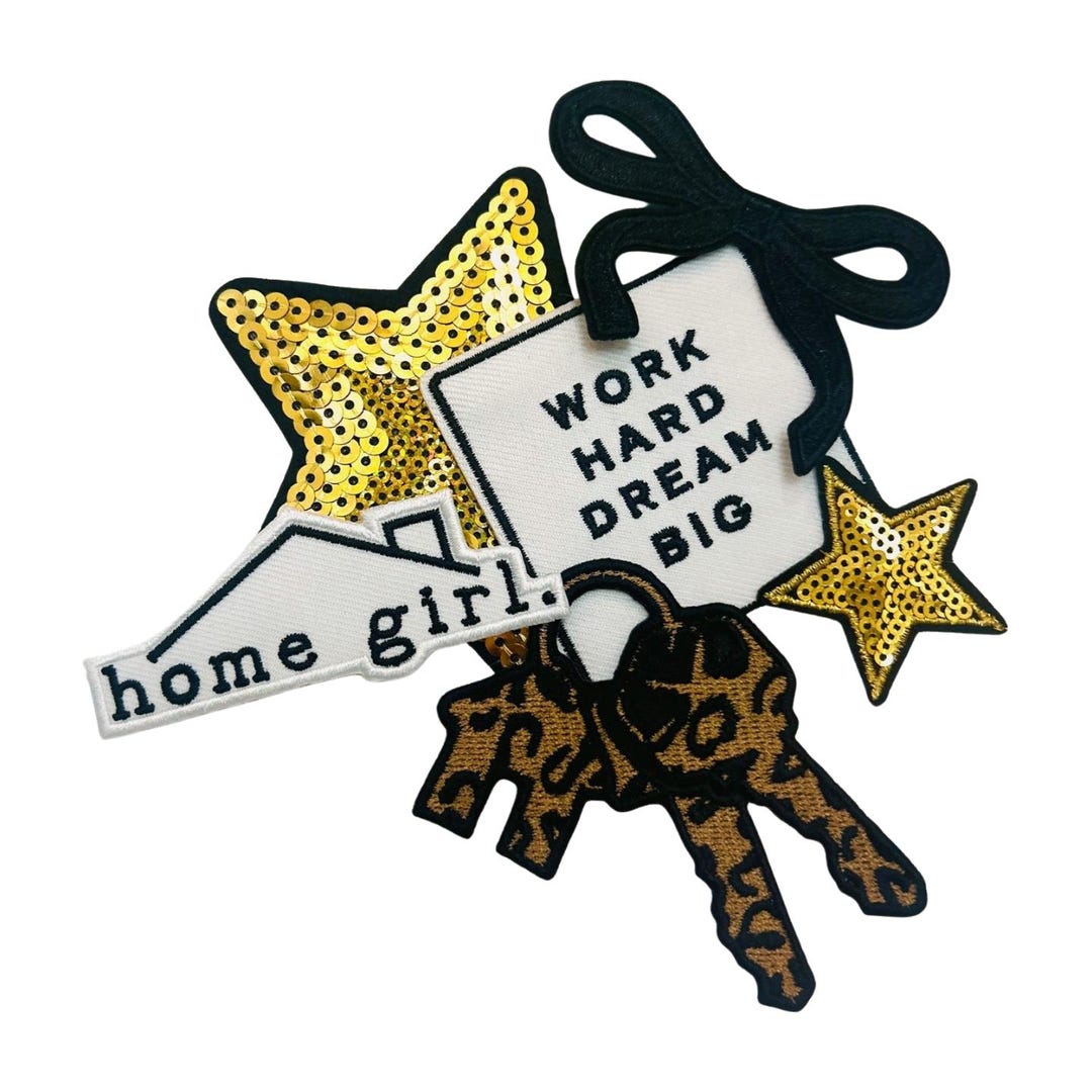 Black and Gold Iron on Patches, Embroidered Patches, Bulk Iron on ...