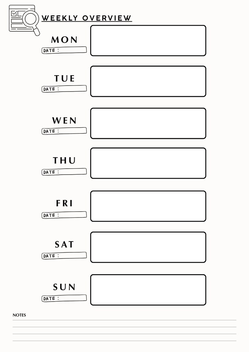 Weekly Reset Planner Printable PDF | Minimal Productivity & Wellness ...