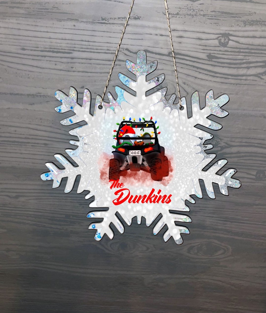 Custom RZR Razor off Road Side by Side 12 Inch Christmas Snoflake Shape ...