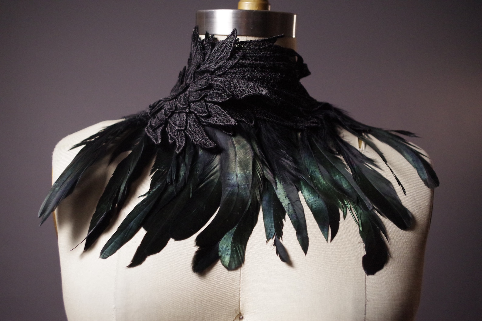 Black Feather Collar Feather Collar Necklace Feather Wings - Etsy