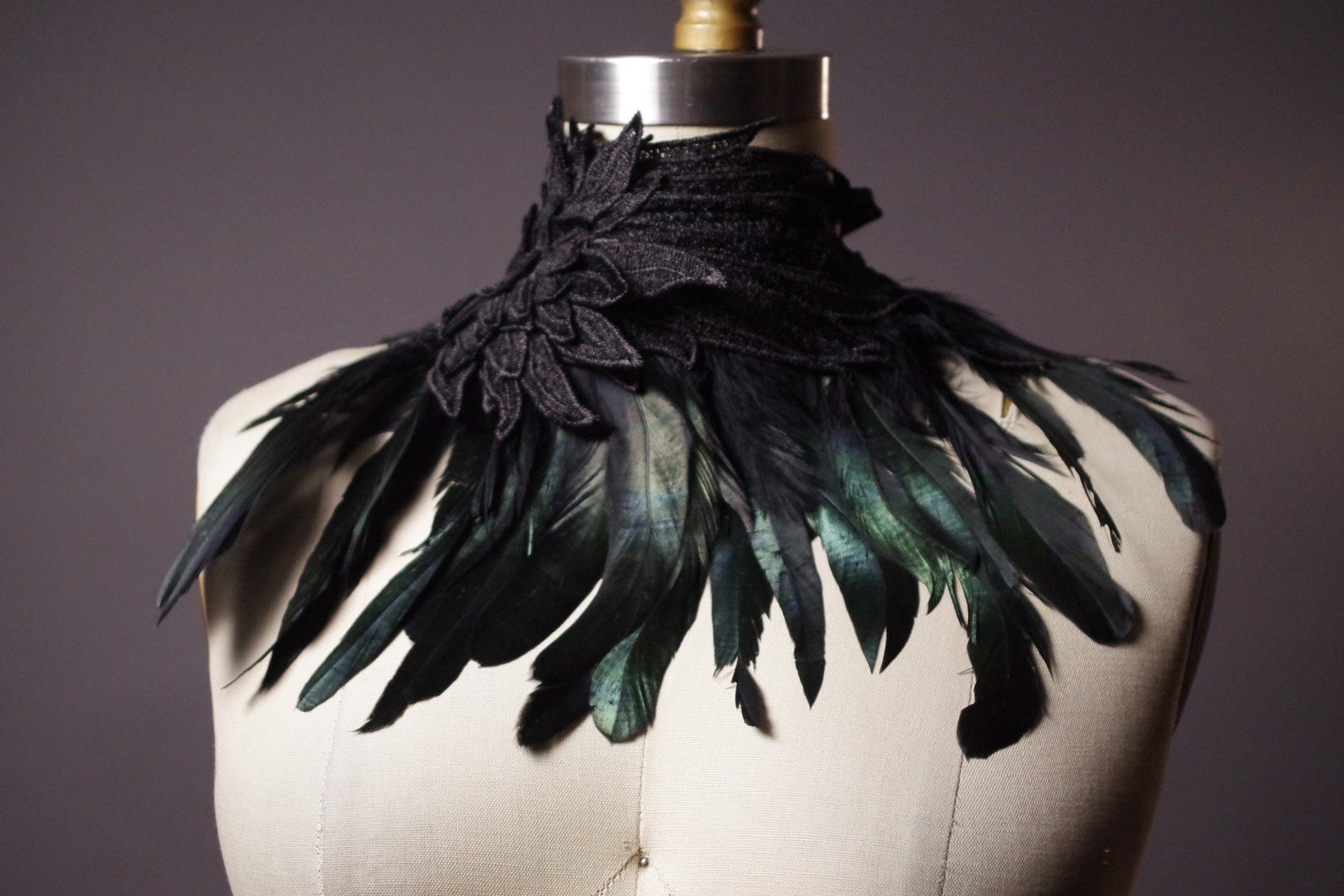 Black Feather Collar Feather Collar Necklace Feather Wings - Etsy