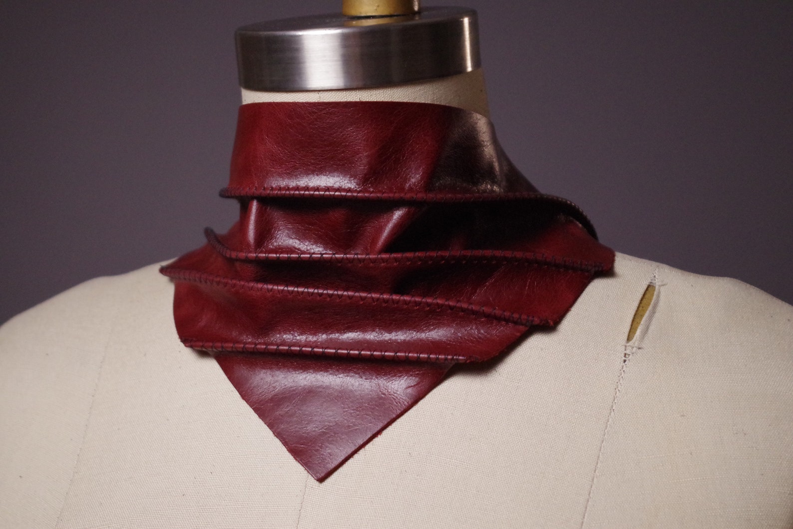 Leather Scarf Bandana Genuine Leather Scarf Bandana - Etsy