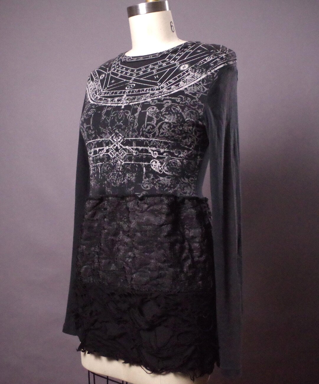 Witchy Zodiac Tunic Dress: Edgy Goth Ripped Fashion - Etsy