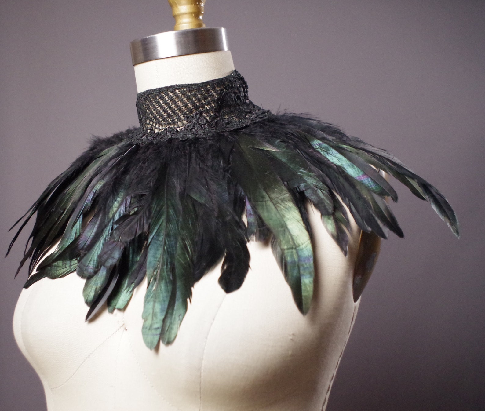 Black Feather Collar Feather Collar Necklace Feather | Etsy