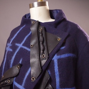 Hand Felted Coat, Felted Leather Coat, Unique Women Coat, Merino Wool ...