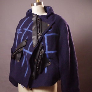 Hand Felted Coat, Felted Leather Coat, Unique Women Coat, Merino Wool ...