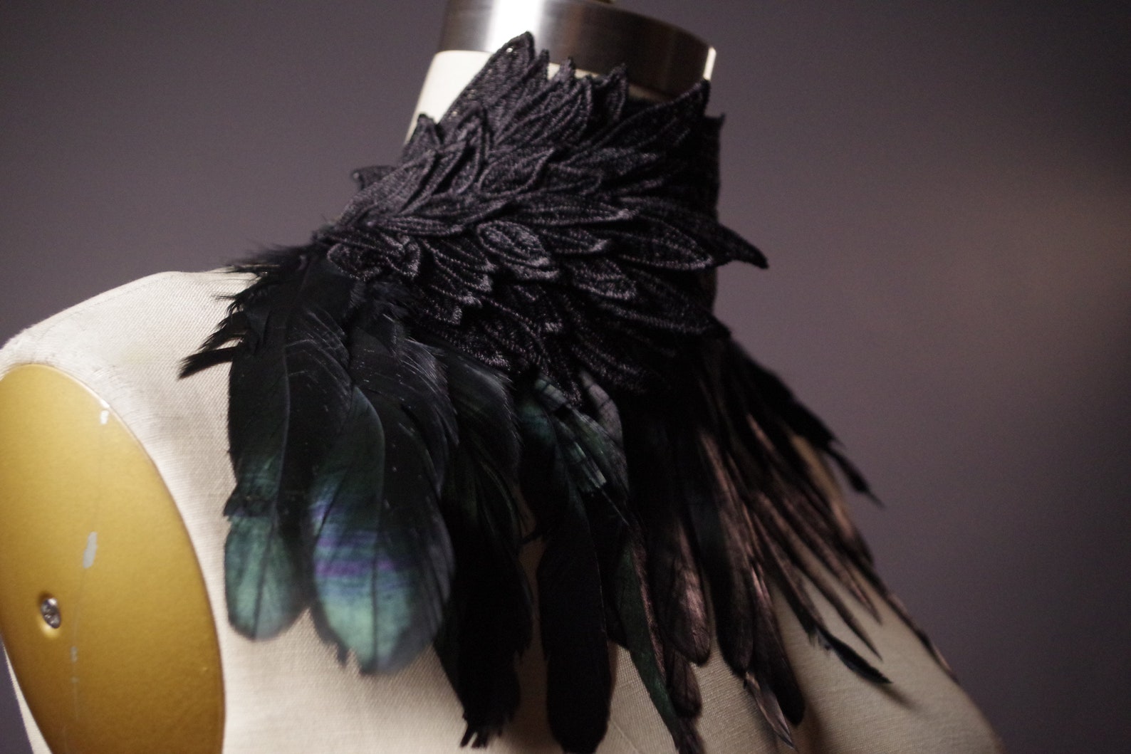 Black Feather Collar Feather Collar Necklace Feather Wings - Etsy
