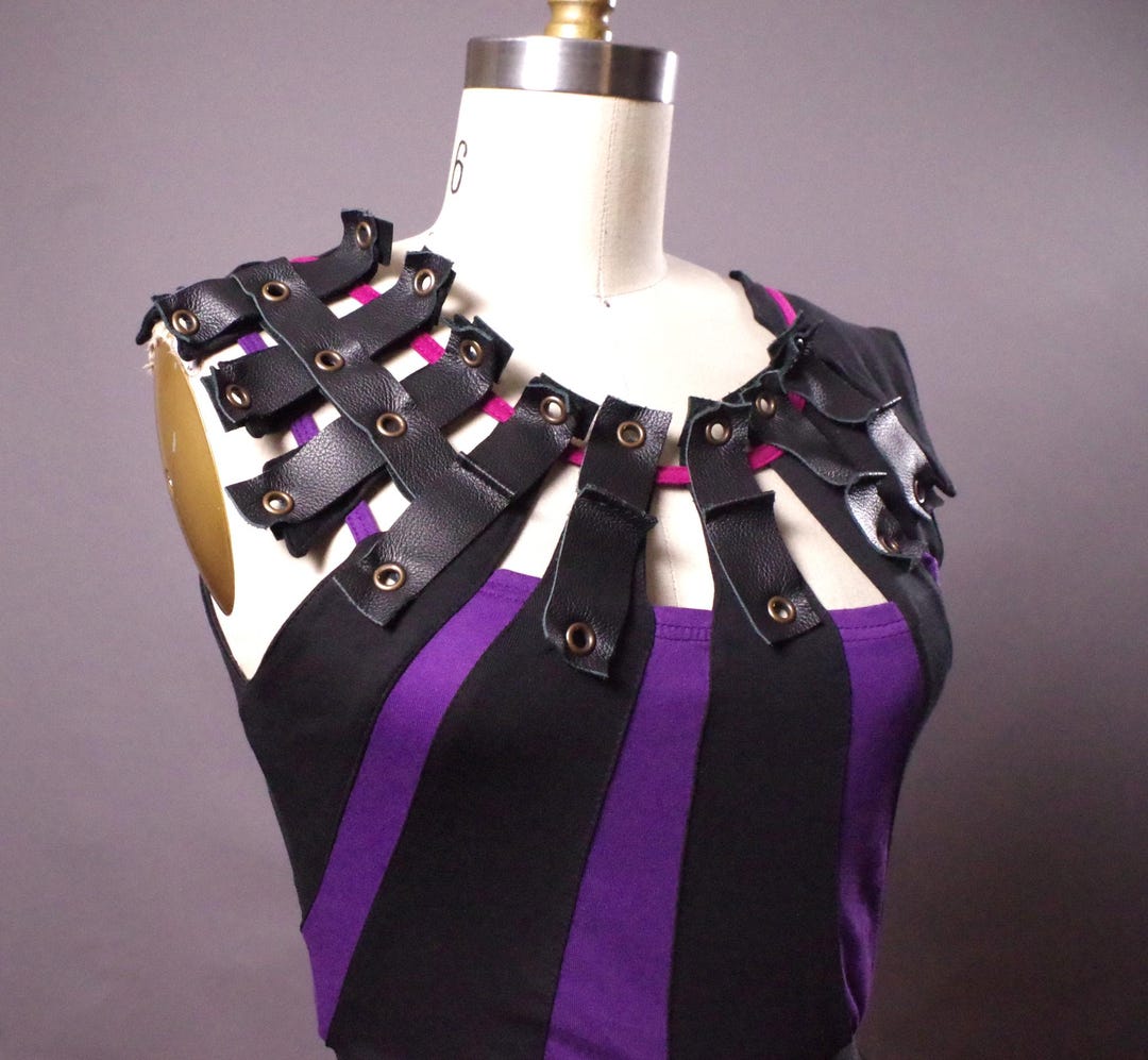 Upcycled Leather Tulle Dress, Avant-garde Futuristic Dress, Unique ...