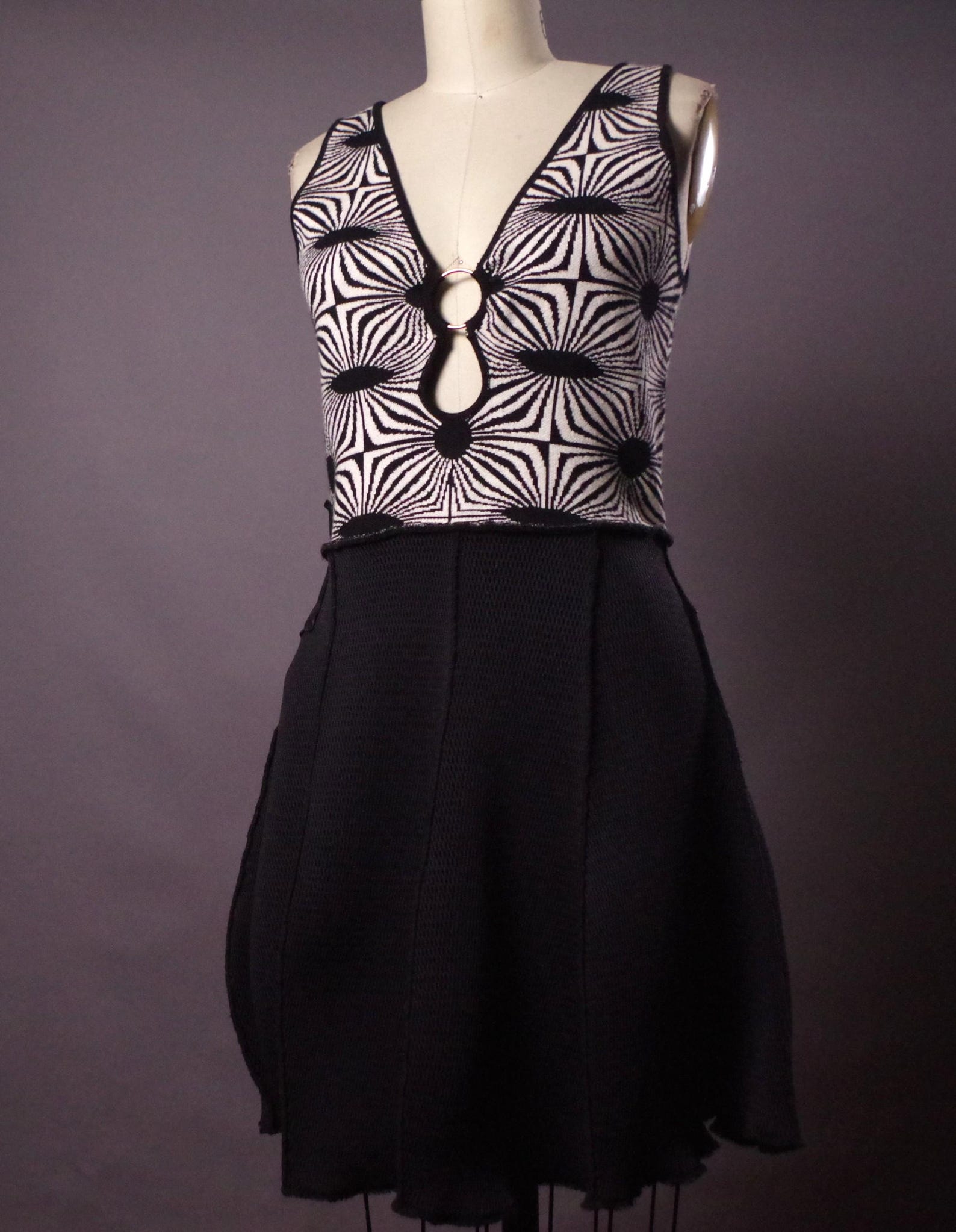 Optical Illusion Upcycled Dress: Retro Festival Style - Etsy