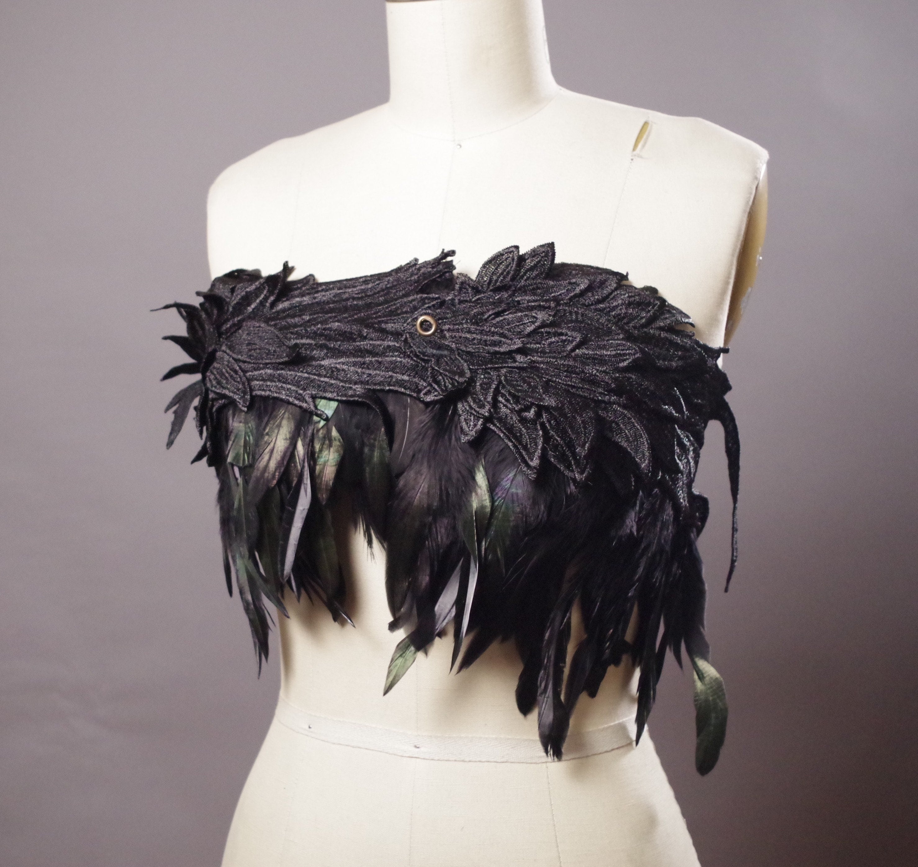 Feather Wings Top Black Feather Top Festival Tops - Etsy