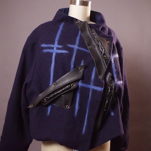 Hand Felted Coat, Felted Leather Coat, Unique Women Coat, Merino Wool ...