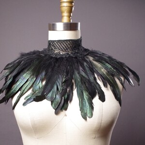 Black Feather Collar Feather Collar Necklace Feather | Etsy