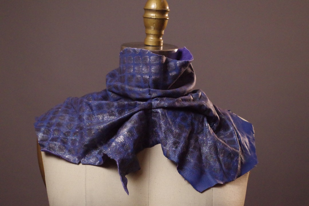 Genuine Leather Scarf - Unique Leather Scarf - Sparkle Leather Scarf ...