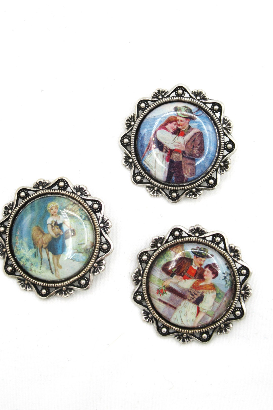 Buttons With Vintage Postcard Images - Single Button - Etsy