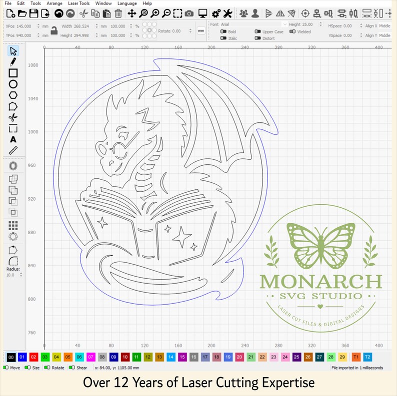 Dragon Reading Book Wall Art SVG, Fantasy Dragon Library Sign for Laser ...