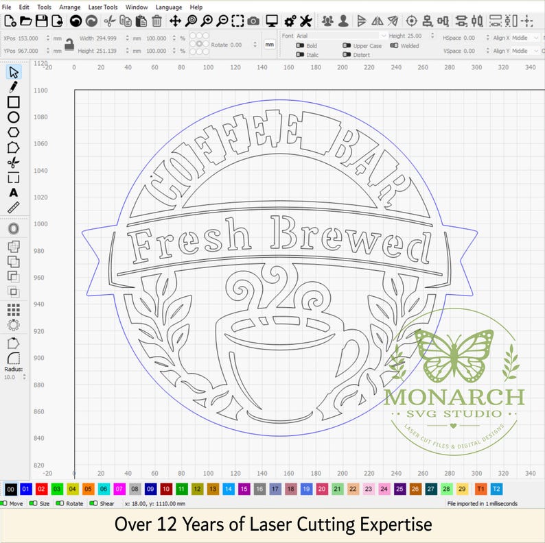 Coffee Bar Wall Sign SVG, Fresh Brewed Kitchen Decor for Laser Cutting ...